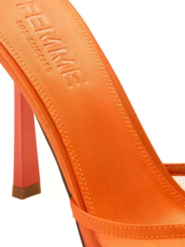 Femme La Iman Mesh-panelled Sandals - Orange