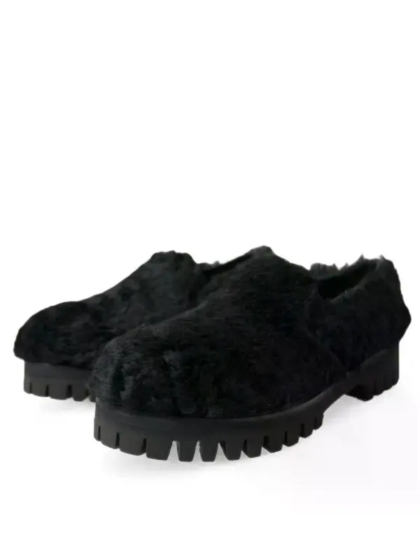 Dolce & Gabbana Fur-covered Lug-sole Loafers