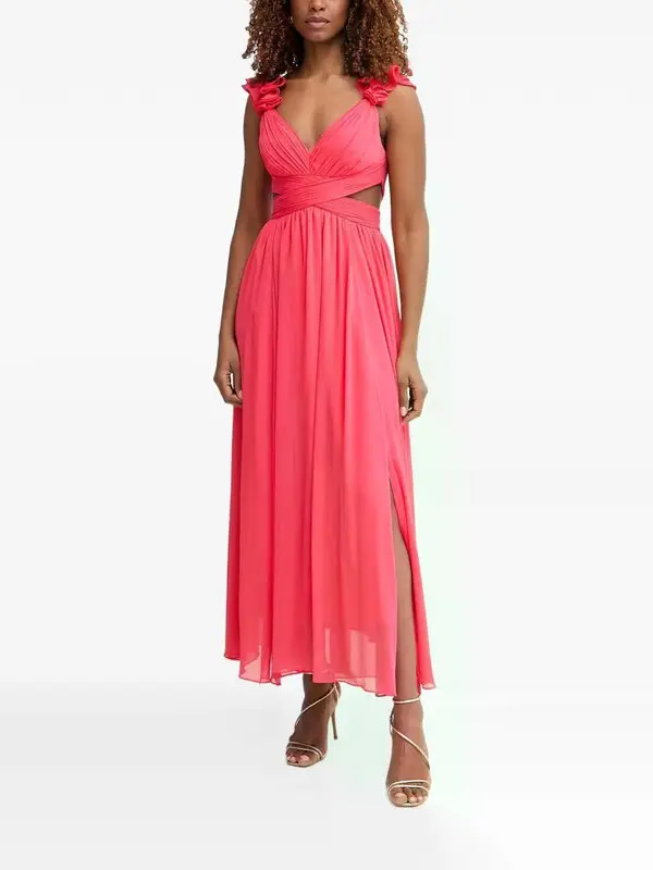 MORGAN Ruffled Cut-out Maxi Dress - Yellow