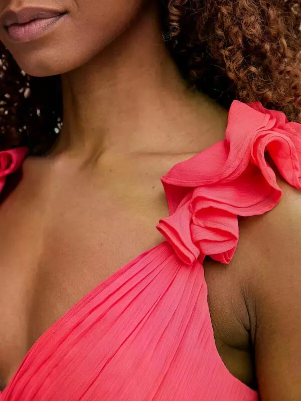 MORGAN Ruffled Cut-out Maxi Dress - Yellow
