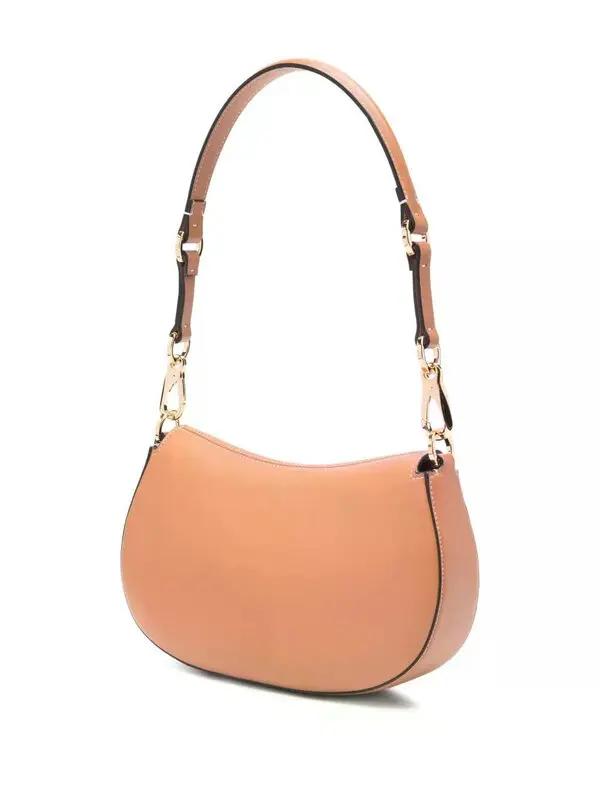 Valentino Garavani Ohval Logo-plaque Shoulder Bag - Neutrals