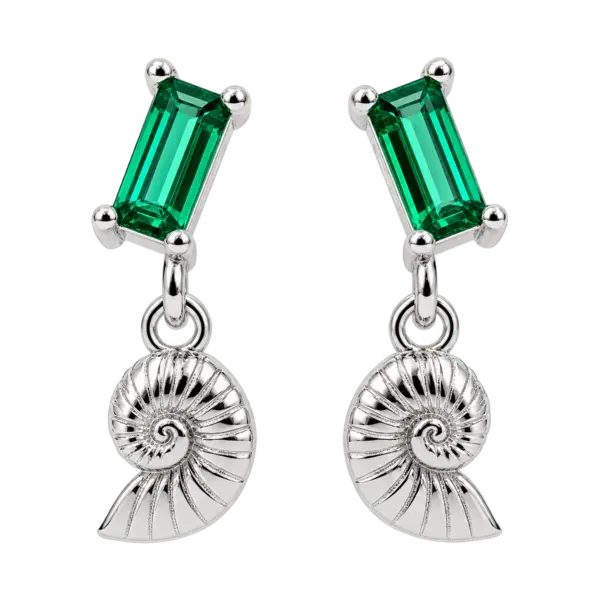 CIER Nautilus Stud Earrings - Silver