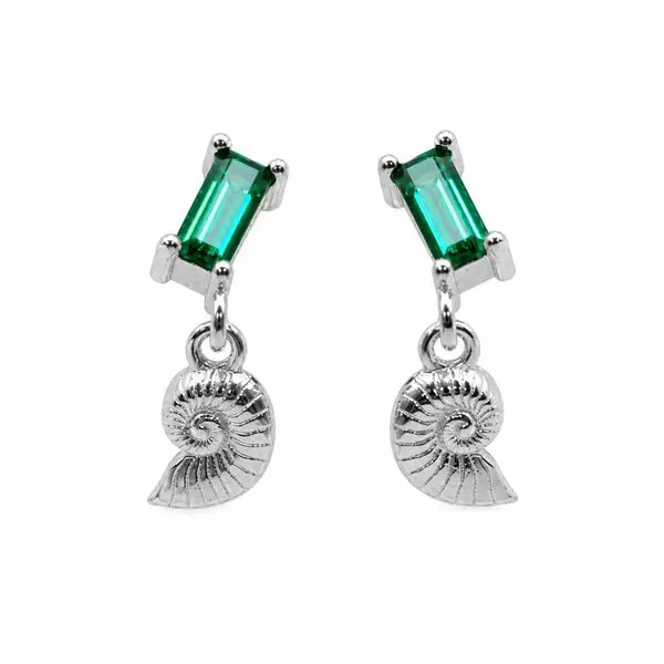 CIER Nautilus Stud Earrings - Silver