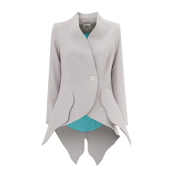 JULIA ALLERT Elegant Blazer With Curved Hem Gray