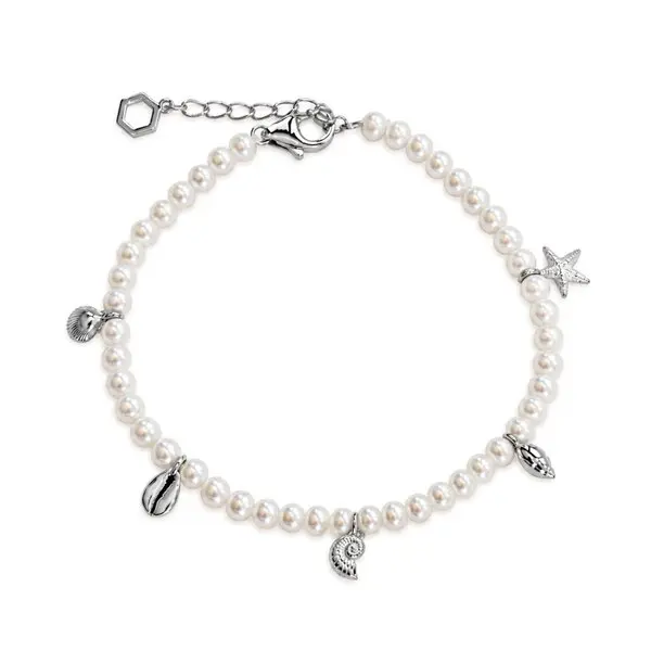 CIER Ocean Shell Pearl Bracelet - Silver