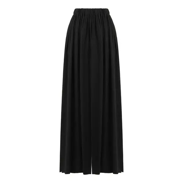 LILAMIE Amalfi Loose Fit Elastic Waist Sumer Pants - Black