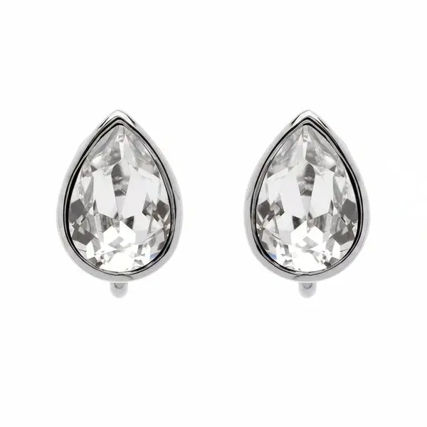 EMMA HOLLAND JEWELLERY Platinum Pear Crystal Clip Earrings - Silver