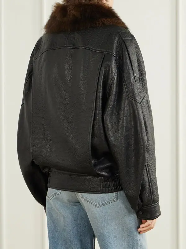 Saint Laurent Belted Shearling Jacket