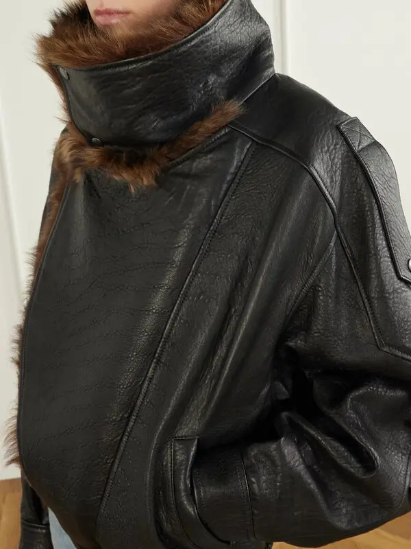 Saint Laurent Belted Shearling Jacket