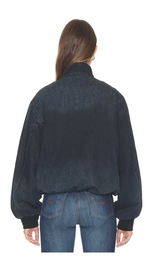 Courtney Zheng Cropped Denim Bomber Jacket In . Also
