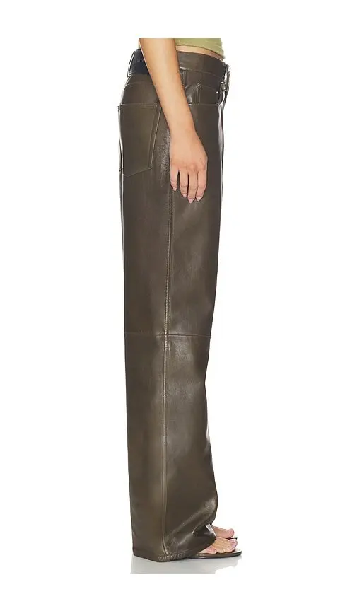 Helmut Lang Leather Bootcut Pant In . Also
