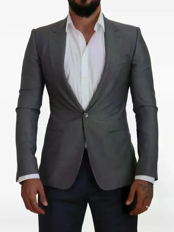 Dolce & Gabbana Notch-lapel Single-breasted Blazer - Grey