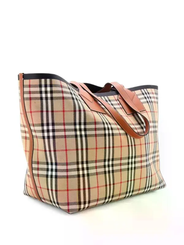 Burberry London Vintage Check Canvas Large Tote Bag
