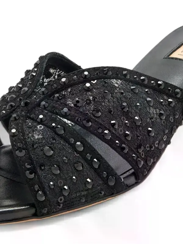 NICOLI Cesca Crystal-embellished Mesh Sandals