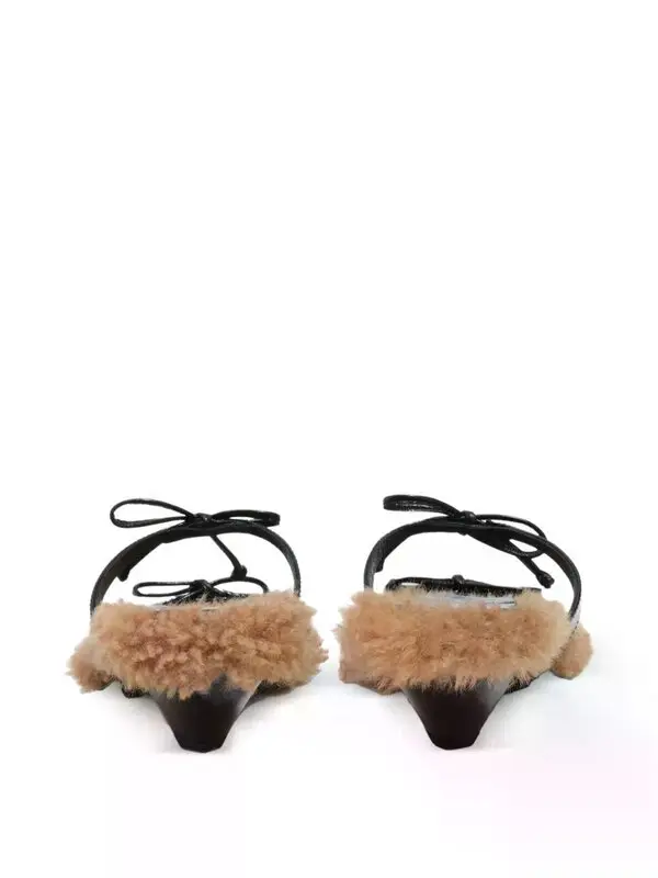 Bimba Y Lola Fur Lace-up Heeled Sandals