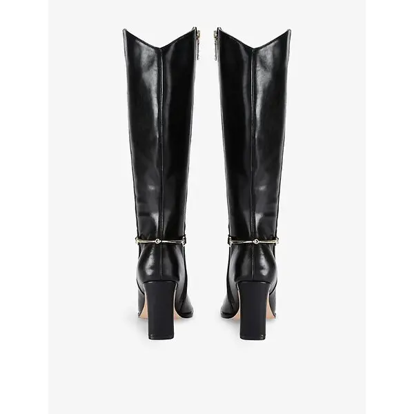 Steve Madden Shield Leather Heeled Knee-high Boots