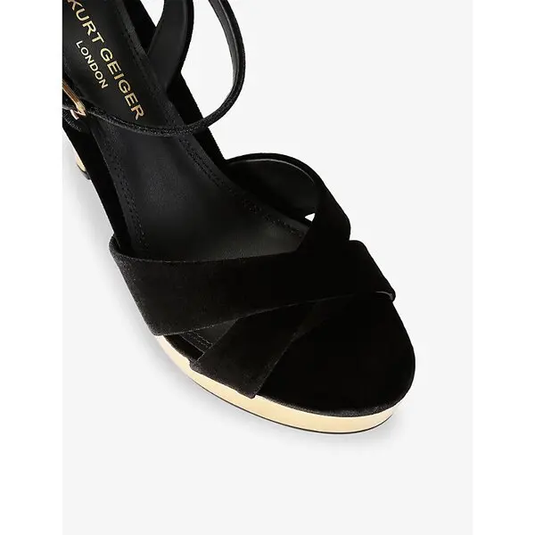 Kurt Geiger Gloria Velvet Platform Sandals
