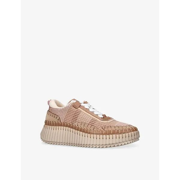 Chloé Nama Runner Platform Leather Trainers