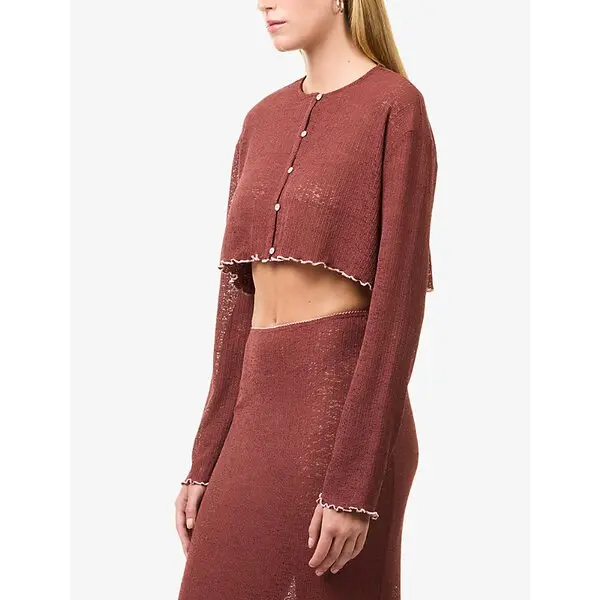 HYPHEN Kenny Cropped Knitted Top