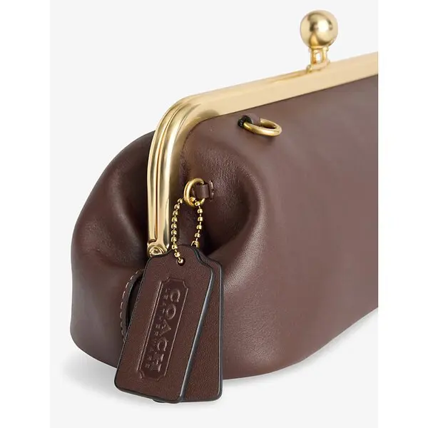 COACH Kisslock Frame 30 Leather Handbag