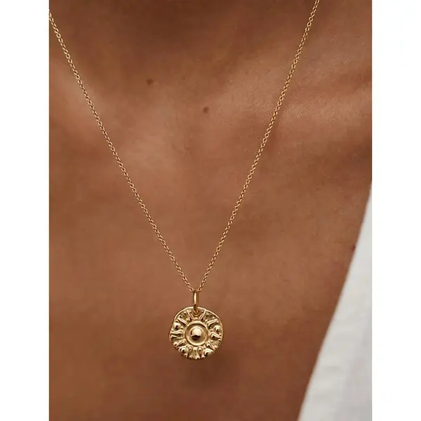 Monica Vinader Sun 18ct Vermeil Pendant