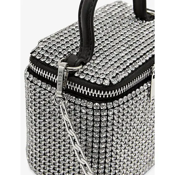 REISS Nova Mini Crystal-embellished Cross-body Bag