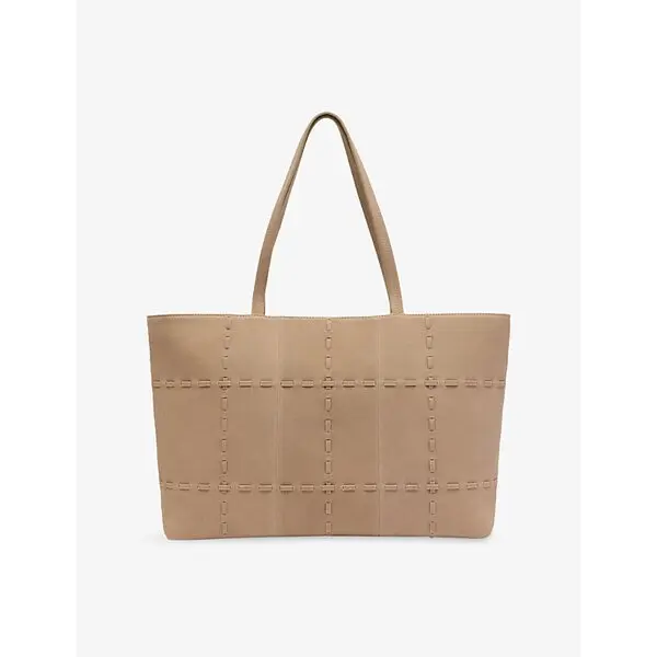 Whistles Whipstitch Suede Tote Bag - Neutral
