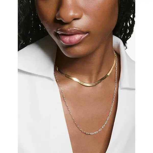 Mejuri Bold Herringbone 18ct Gold Plated Sterling-silver Chain Necklace