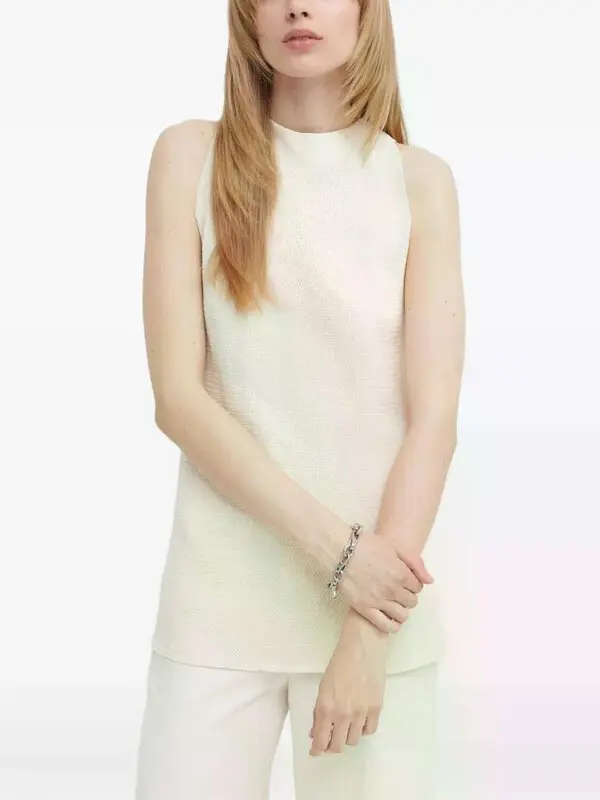 BRUUNS BAZAAR Gallberry Devika Side-slit High-neck Blouse - Neutrals