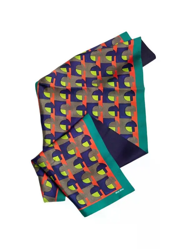 Miu Miu Geometric-print Silk Scarf