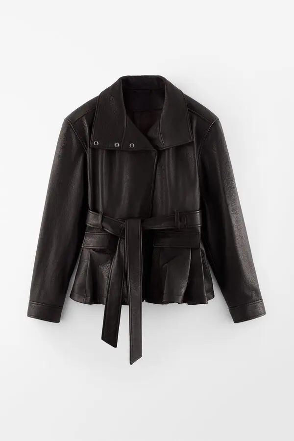 Arakii Belted Leather Jacket