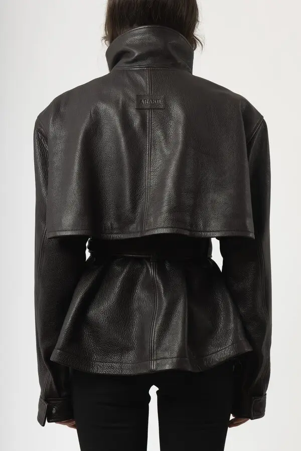 Arakii Belted Leather Jacket