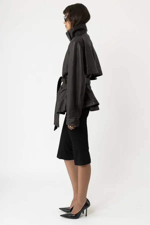 Arakii Belted Leather Jacket