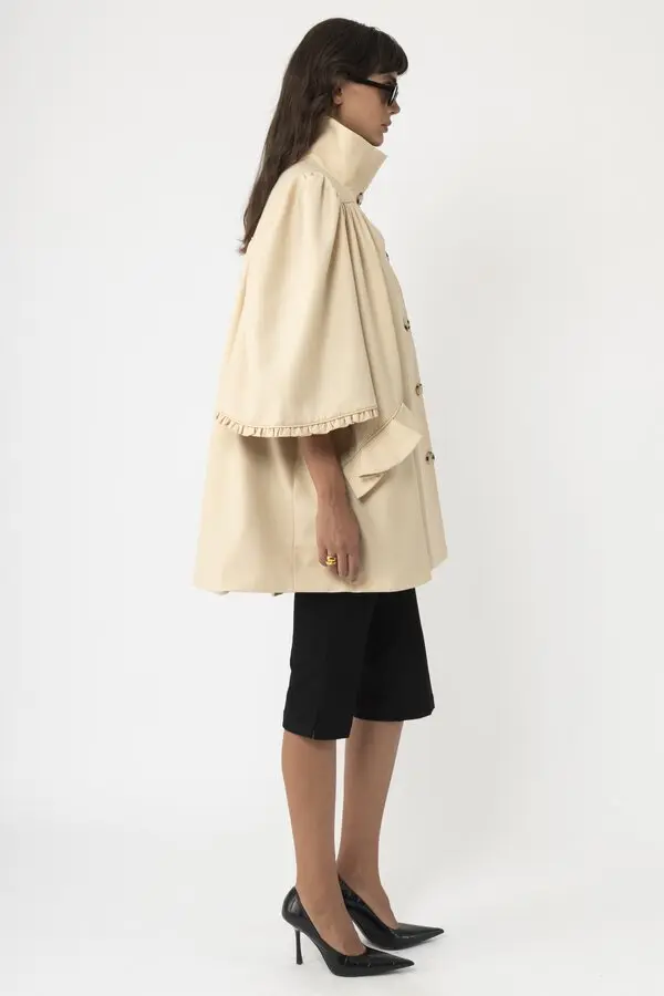 Arakii Pleated Frill Trench Coat