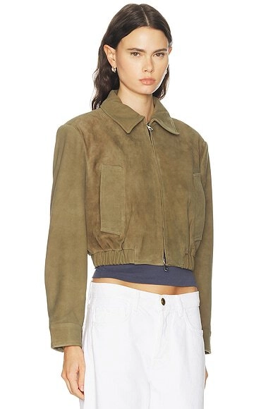 AGOLDE Nahla Cropped Suede Jacket