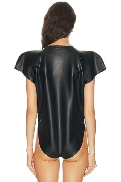 Norma Kamali Cap Sleeve Bomber Bodysuit