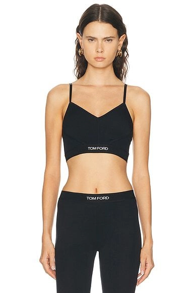 TOM FORD Modal V-neck Top - Black