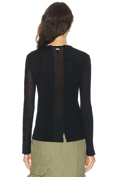 Marc Jacobs Sheer Paneled Knit Long Sleeve Top