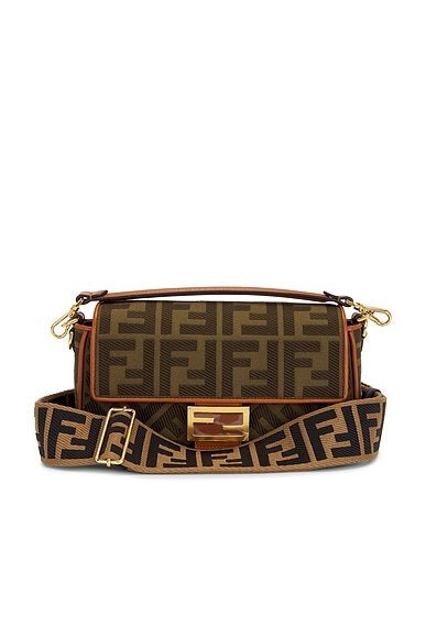 Fendi Zucca Embroidered Baguette Nm Shoulder Bag