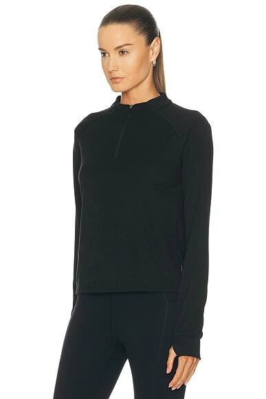 Literary Sport Jorie Merino Quarter Zip Jacket - Black