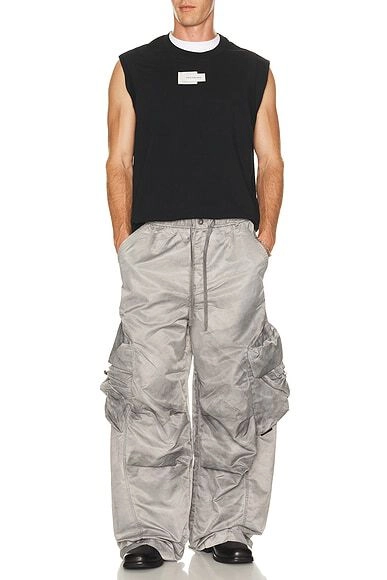 FENG CHEN WANG Sand Washed Nylon Cargo Pants