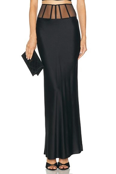 Kiki De Montparnasse Illusion Long Skirt - Black