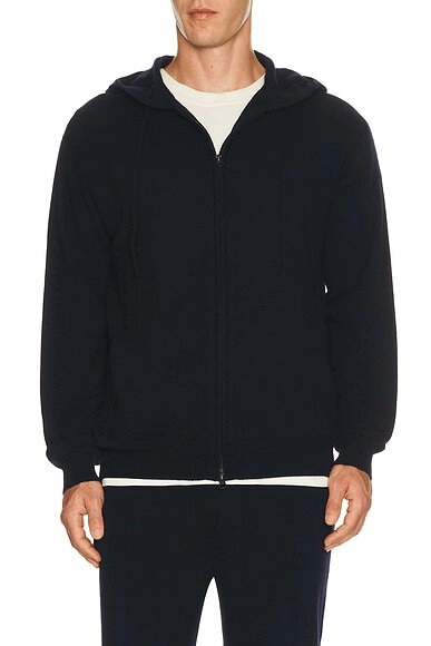 LISA YANG Emerson Hooded Zip Sweater - Navy