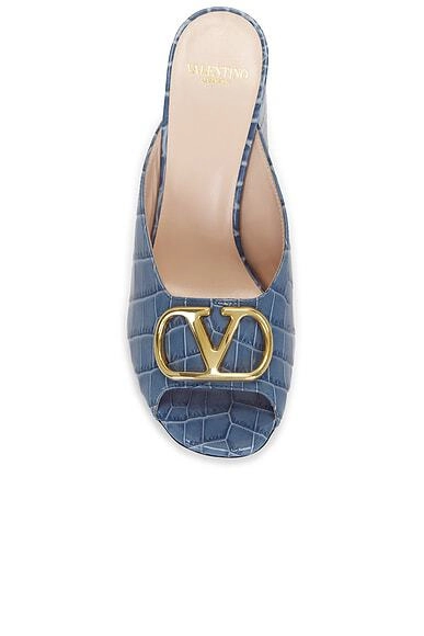 Valentino Garavani Vlogo Signature Mule Sandal - Blu Nebula