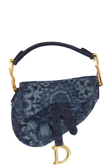 Dior Kaleidoscopic Tie Dye Denim Mini Saddle Bag