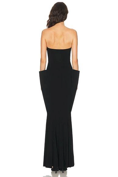 Norma Kamali Strapless Wing Fishtail Gown