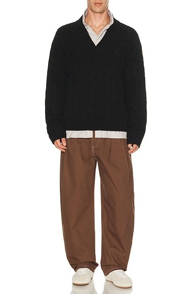 Fred Perry Canvas Cable V-neck Jumper