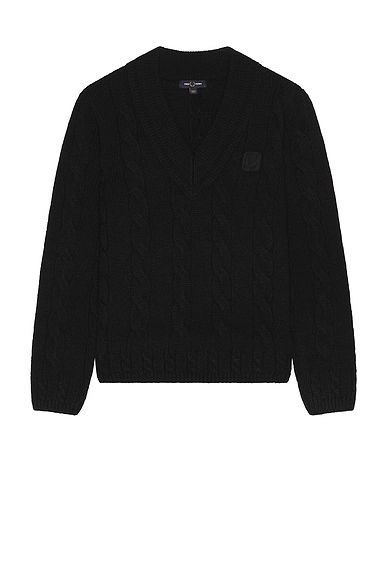 Fred Perry Canvas Cable V-neck Jumper