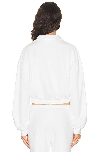 Eterne Cropped French Terry Polo Sweatshirt