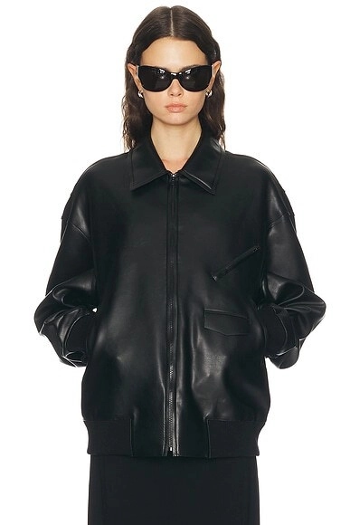 Norma Kamali Oversized Classic Zip Front Jacket